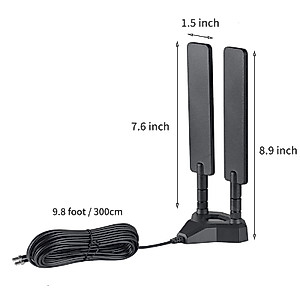 9dBi Magnetic Base Dual TS9 Antenna for Netgear Nighthawk M1 MR1100 LB1120 LM1200 Verizon Jetpack 8800L Mobile Hotpots Router MiFi Mobile AT&T T-Mobile Hotspot 4G LTE Router, Eifagur