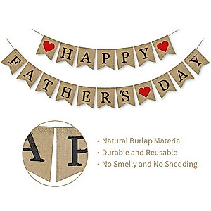 Happy Fathers Day Banner | Rustic Fathers Day Party Decoration Supplies | Fathers Day Gi1fts from Son and Daughter