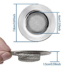 Shower Drain Hair Catcher Sink Strainer - 2 PCS Tub Drain Hair Catcher,Bathtub Hair Catcher for Drain,Hair Stopper for Shower Drain,Stainless Steel Gadgets for 1.57"-3.07" Drain Hole Standing - YAWALL