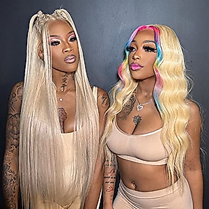 Alididi Blonde Wig Human Hair 613 Lace Front Wig Human Hair 13x4 Straight Lace Frontal Wig Human Hair Pre Plucked With Baby Hair 150% Density HD Lace Front Wigs Human Hair For Women (18Inch)