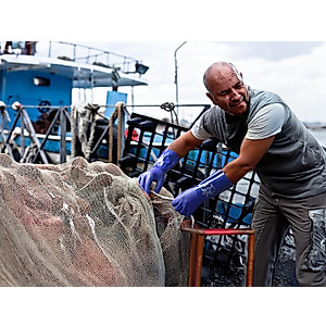 SHOWA Size 9 Blue ATLAS Cotton Lined 1.3 mm Cotton And PVC Chemical Resistant Gloves, Large