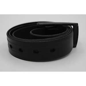 MESHIKAIER Candy Colour Unisex Adjustable Rubber Silicone Belt with Plastic Buckle (Black)