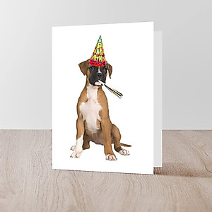 CafePress Boxer Birthday Card Folded Greeting Card Glossy