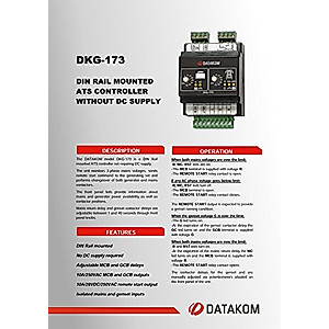 DATAKOM DKG-173 230/400V Generator/Mains Automatic Transfer Switch Panel (ATS)