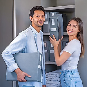 LINENMATE The Original Linen Storage Container, 2-Pack (Queen/King Size, Grey)