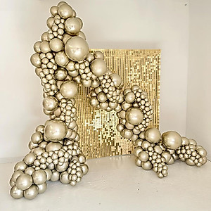 Jobkoo Metallic Gold Balloons, 12Inch Chrome Light Gold Balloons 30Pcs Champagne Gold Metallic Party Balloons Golden Helium Latex Balloon for Birthday Baby Bridal shower Boho Wedding Party Decorations