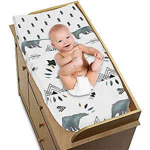 Changing Pad Cover for Bear Mountain Watercolor Collection by Sweet Jojo Designs