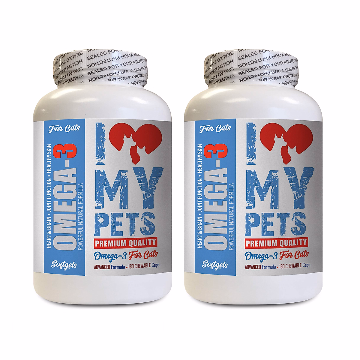 I LOVE MY PETS LLC cat Itch Relief - Omega 3 Fatty ACIDS for Cats - Best Health Option - Premium - cat Joint Health Treats - 360 Softgels (2 Bottles)