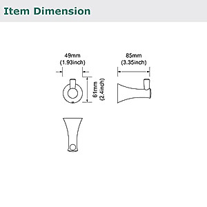 PARLOS Towel Hook, Wall Mounted Coat Hook, Brushed Gold Robe Hook for Bathroom
