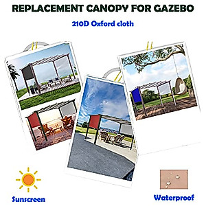 Pergola Roof, Replacement Roof, Canopy Garden Sun Shade Patio Canopy Shelter Weather-Resistant, Water-Repellent for Pergola Outdoor Canopies Canopy Cover for Freestanding Pergola