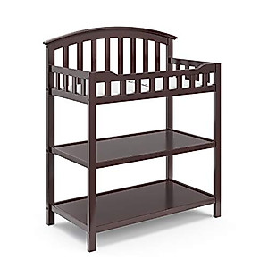 Graco Changing Table with Water-Resistant Changing Pad (Espresso) – GREENGUARD Gold Certified, Multi Storage Nursery Changing Table for Infants and Babies