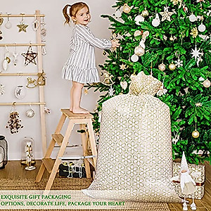 3 Pieces 55 Inch Festival Gift Bags Jumbo Plastic Gift Bag for Graduations, Weddings, Bridal Showers, Mother's Day, Birthdays, Engagement Parties, Retirements, Christmas, Hanukkah,Golden