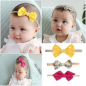 MEISO 30 Pcs Baby Girl Headbands and Baby Bows Newborn Infant Toddler Baby Headbands Hair Accessories Baby Gifts