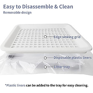 Fhiny Guinea Pig Litter Box, Small Animal Potty Training Rabbit Bedding Litter Pan with Disposable Cage Liners Square Cage Accessories for Guinea Pigs Rabbits Bunny Chinchillas Ferrets (Random Color)