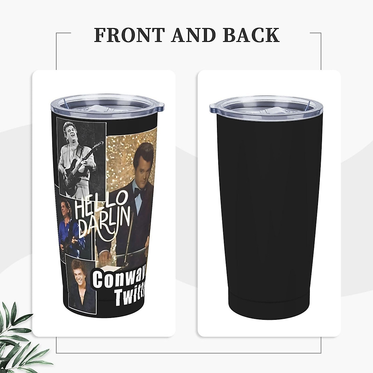 LUNKIND Conway Musics Twitty 20 oz Stainless Steel Insulated Car Sippy Cup With Lid Travel Mug for Cold Hot