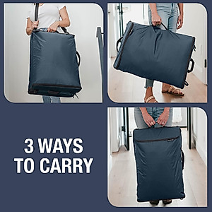 CleverMade Hanging Laundry Hamper Bag with Over the Door Hooks; Space Saving Organization, Great for a Dorm Room, Closet, Bathroom, or Small Bedroom - Shadow Gray/Stone Gray, 2 Compartments