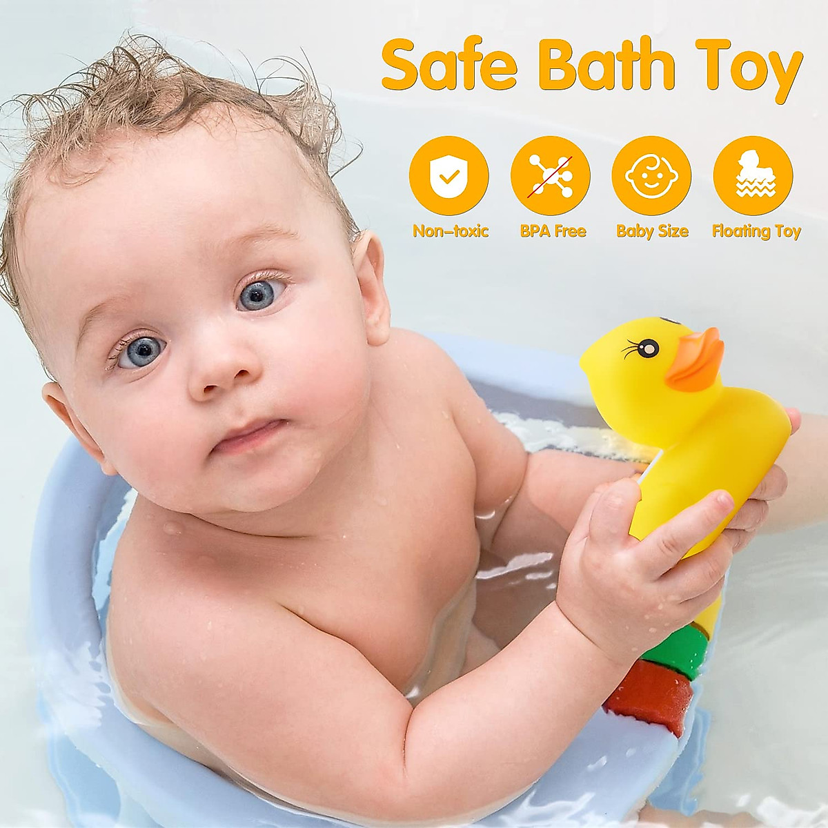 Duck Bath Thermometer, Baby Safety Water Thermometer for Bathtub, Digital Room Thermometer with LED Display Temperature Warning, Ducky Floating Toy for Infants Newborn Babies