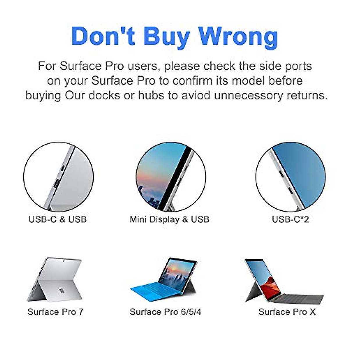 Surface Pro 4/Pro 5/Pro 6 Docking Station USB Hub USB 3.0 Hub Adapter, SD & TF/Micro SD Memory Card Reader, 4K HDMI Port Converter Accessories for Microsoft Surface Pro 6/5/4
