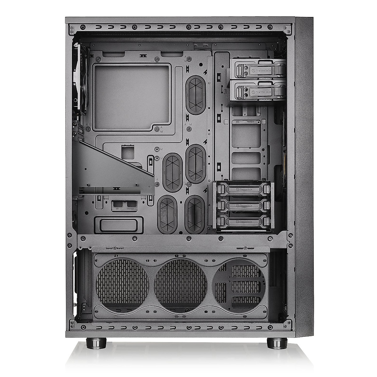 Thermaltake Core X71 Tempered Glass Edition SPCC ATX Full Tower Tt LCS Certified Gaming Computer Case with 2 140 Blue Front Fan + 1 140 Black Rear Fan Pre-Installed CA-1F8-00M1WN-02