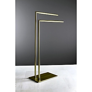 Kingston Brass Edenscape Freestanding Dual Towel Rack Brushed Brass Brushed