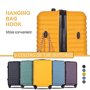 Travelhouse Luggage Sets, Expandable Hardside Suitcases 24in/28in, Carry on 20in,3 Piece Set Travel Luggages Clearance with Double Spinner Wheels TSA Lock Lightweight (Orange-85)