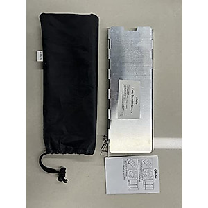 Camping Stove Windscreen, Ohuhu Camp Stove Windscreen 10 Plates Aluminum Folding Portable Camping Stove Windshield Burner Stove with Carry Bag, for Camping Picnic, Backpacking, Cooking