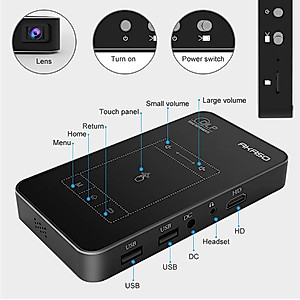 AKASO WT50 Mini Pocket Pico Projector, 1080P HD Video DLP Portable Projector with Android System, WIFi, Wireless Screen Sharing, Trackpad Design, Pocket Sized Home Theater Projector for iPhone Android
