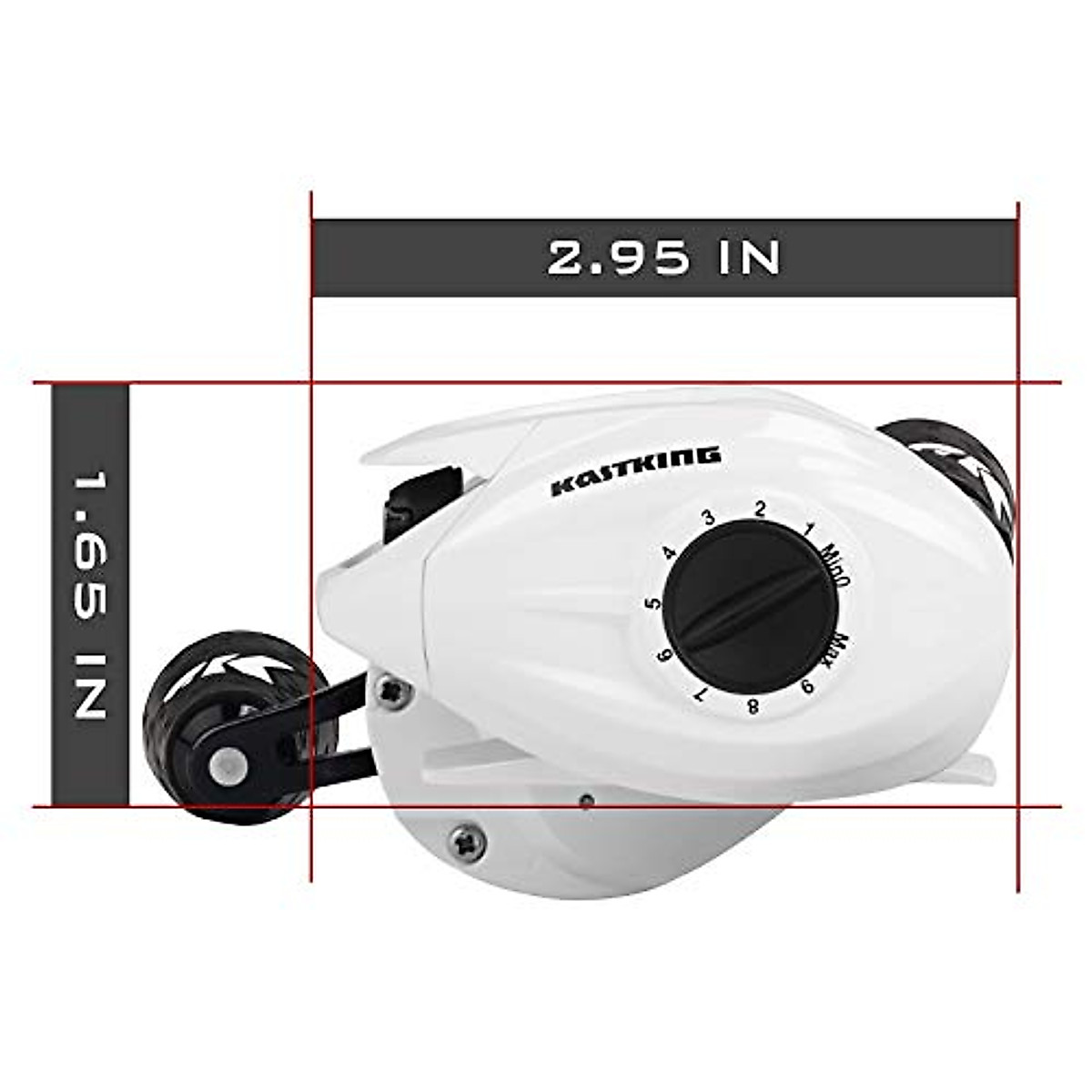 KastKing Crixus Baitcasting Reels,Glacier White,6.5:1 Gear Ratio,Right Handed Fishing Reel