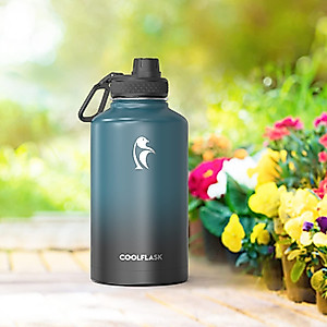 Coolflask Spout Lid Replacement for 40oz, 64oz, 87oz & 128oz Water Bottles, Replacement Twist Lid of 2.22” Diameter, Accessories Flip lid with Big Wide Handle, Easy to Carry, Leak- Proof BPA-Free