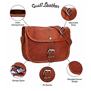 Gusti Shoulder Bag Leather - Mary M. Handbag Purse Crossbody Bag Satchel for Women in Vintage Brown