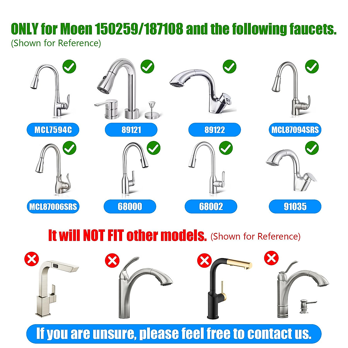 Replacement Hose Service Kit for Moen Pull down Kitchen Faucets 150259