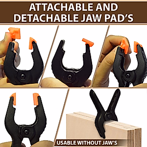 The Body and Roots 10-Pack 4 inch Spring Clamps Heavy Duty - Plastic Clamps for Crafts, Photography, Woodworking - Backdrop Clips clamps for Backdrop Stand and other Home Improvement Projects