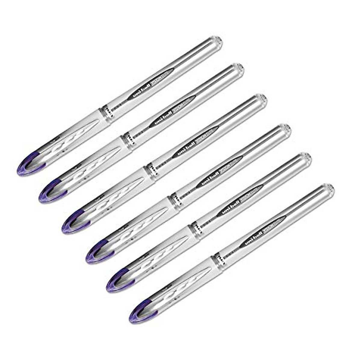 uni-ball Vision Elite Stick Roller Ball Pens, Bold Point, Purple Ink, 6 Pens