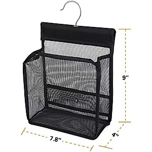KNBG Hanging Storage Basket Toilet Toiletries Bath Basket Dormitory Cosmetics Storage Bag with Hooks for College Dorm Rooms, Gym, Swimming and Travel