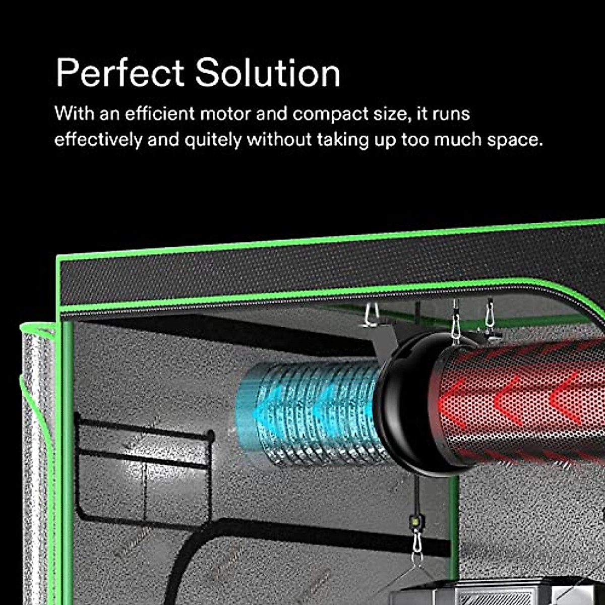 VIVOSUN D4 4 Inch 195 CFM Inline Duct Ventilation Fan HVAC Vent Blower for Hydroponics Grow Tent