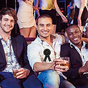 King Tinplate Badge Pin, Black Rosette Birthday King Button for Men Boy, Crown Happy Birthday Award Badge Pin, Kids Party Decorations