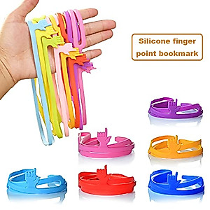 10 Pieces Finger Elastic Bookmark, Silicone Finger Point Bookmarks, Lovely Book Marker Strap with Various Colors for Office Supplies, School Supplies, Books Lovers