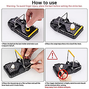 NiHome Rat Snap Trap 6-Pack Rat Trap Indoor Outdoor Humane Powerful Kill Animal Trap Easy Setup Metal Strike Bar Spring-Loaded Safe Large Mousetrap for Big Rats Rodent Trap for House Chipmunk Squirrel