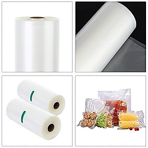 (Ship from US) Food Saver Vacuum Sealed Pockets,Cut to Size Roll,Storage Bags Rolls (2 rolls of 8" x 16.4'+2 rolls of 11" x16.4')