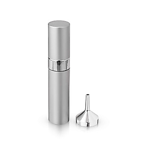 True Martini Atomizer Bar Mister with Refillable Funnel for Vermouth Spray Glass Canister with Stainless Steel Case, 1 Count (Pack of 1), Silver