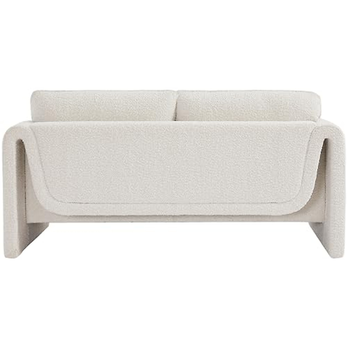 Meridian Furniture 198Cream-L Stylus Collection Modern | Contemporary Boucle Fabric Upholstered Loveseat with Rich Cream Boucle Fabric, Curved Arms, 64" W x 38" D x 31" H, Cream