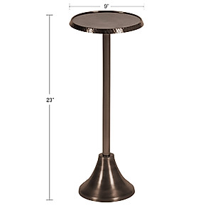 Kate and Laurel Sanzo Decorative Modern Pedestal Side Table for Use as Indoor Plant Stand or Bedroom Nightstand, 9x9x23, Bronze