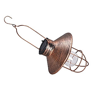 Solar Hanging Light,Outdoor Decorative Lamp with Iron Frame,Outdoor Retro Lantern,for Garden,Porch,Yard,Includes Bulb and Lampshade