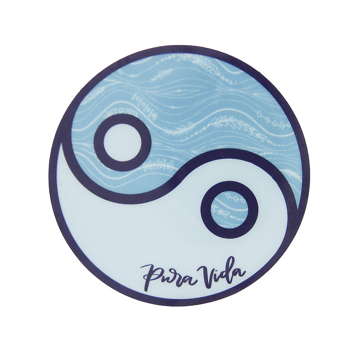 Pura Vida Yin Yang Stickers - Exclusive Colorful Design, Adhesive Accessories - 3 Inches