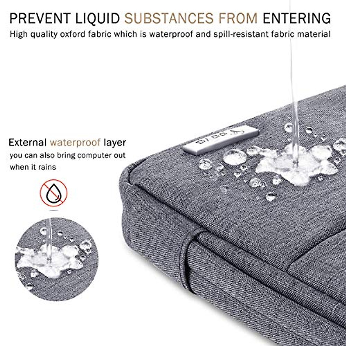 Voova 11 11.6 12 Inch Laptop Sleeve Case, Waterproof Tablet Cover Bag Compatible with MacBook Air 11 12, Surface Pro 7+/7/6/5/4, Surface Laptop Go 2, HP Samsung Acer Asus Chromebook with Handle, Grey