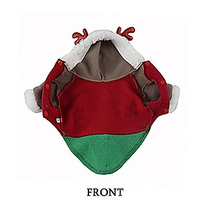 azuriaa Dog Cat Christmas Costumes Pet Cute Elk Cosplay Clothes Soft Winter Warm Hoodie Coat for Dogs & Cats