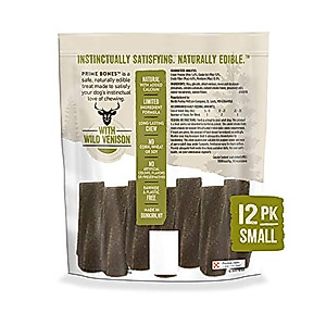 Purina Prime Bones Made in USA Facilities Limited Ingredient Small Dog Treats, Chew Stick with Wild Venison - 12 ct. Pouch
