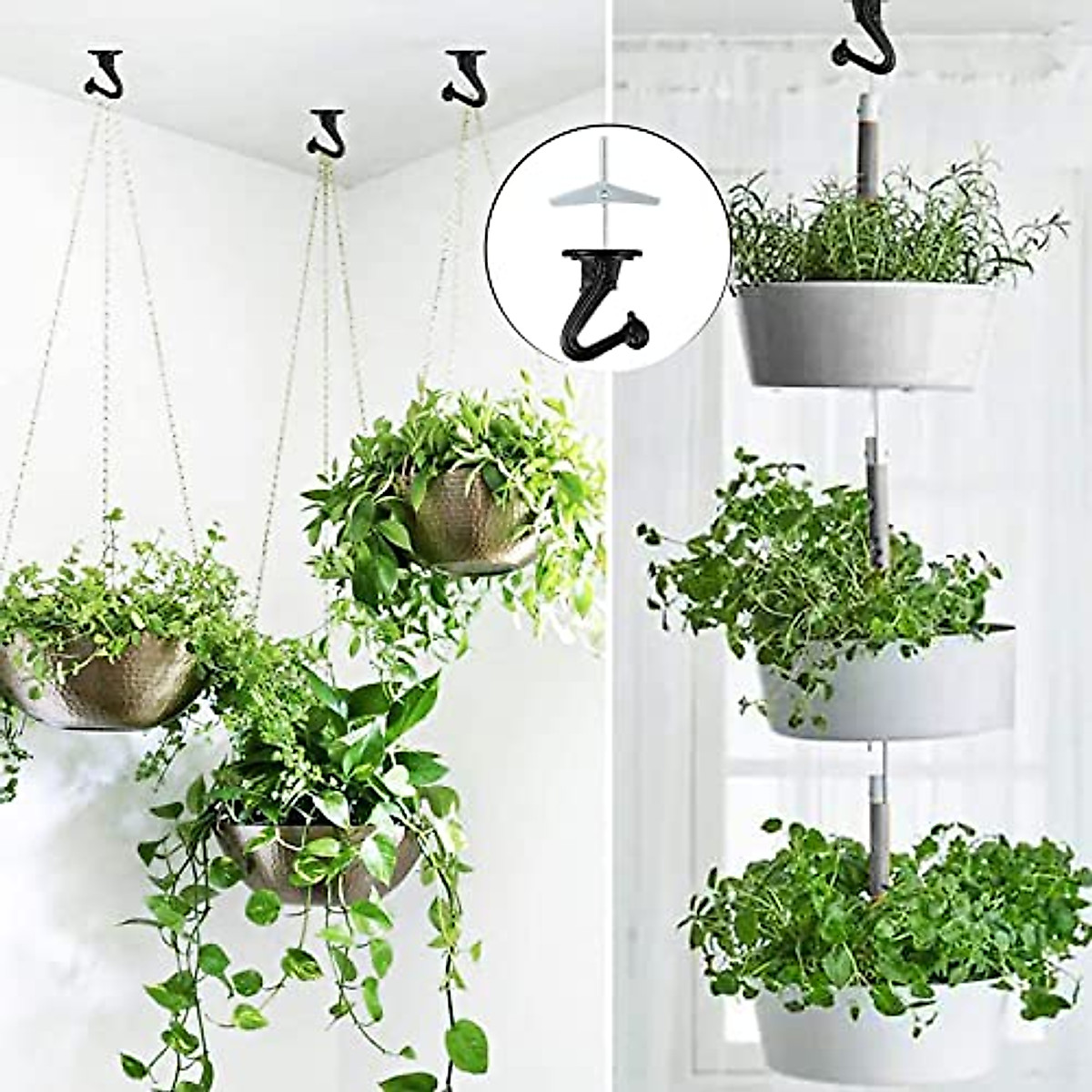 Alovexiong 8 Set/32Pcs Swag Ceiling Hooks Heavy Duty Swag Hook with Hardware for Hanging Plants Ceiling Installation Cavity Wall Fixing