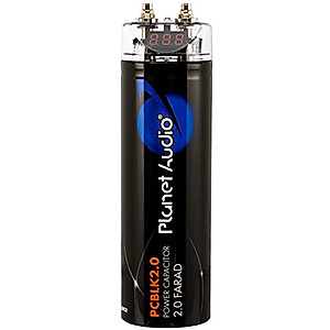 Planet Audio PCBLK2.0 – 2 Farad Car Capacitor For Energy Storage To Enhance Bass Demand From Audio System
