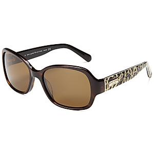 Kate Spade New York Women's Akira Rectangular Sunglasses, Tortoise Polarized, 54 mm